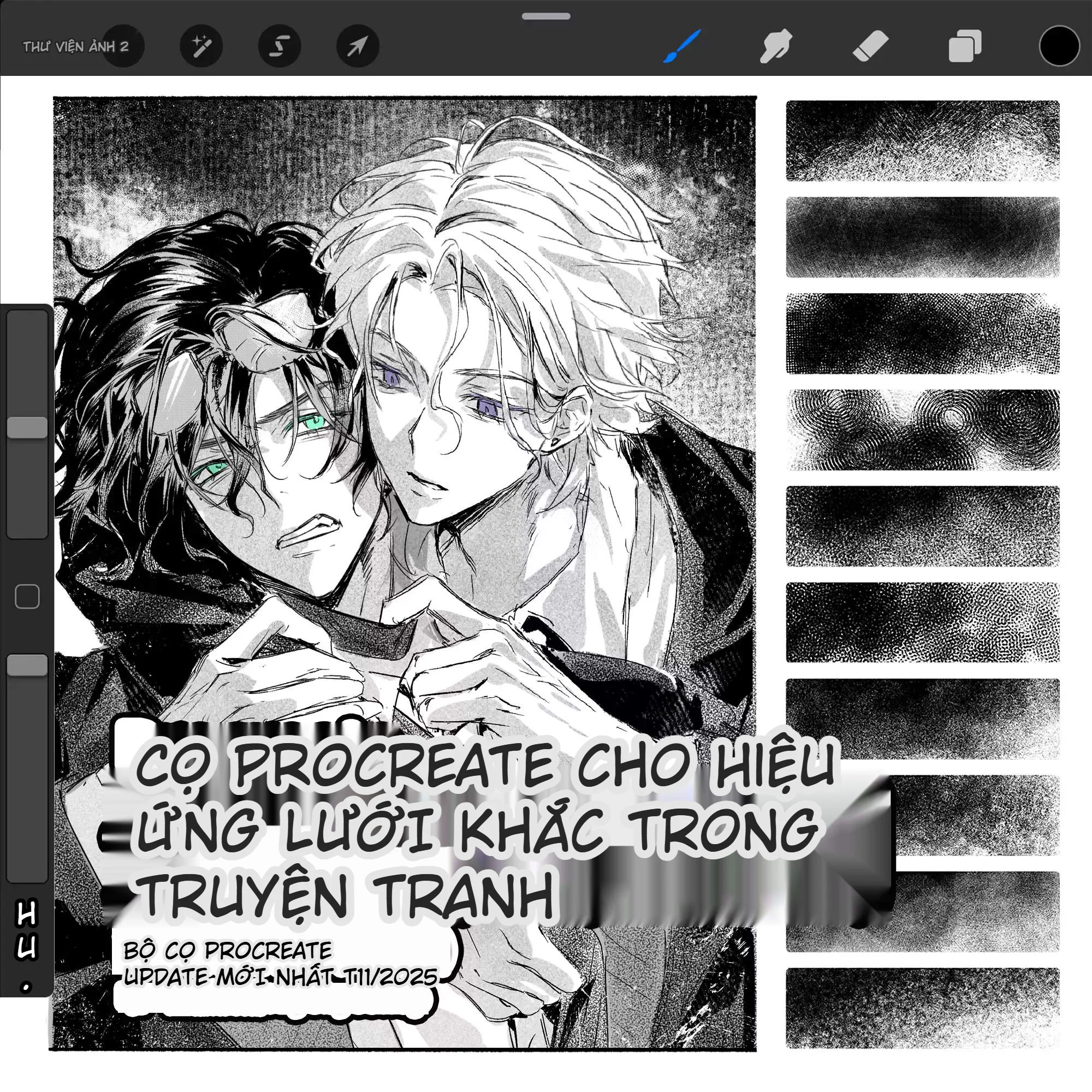 Bộ 27 cọ Procreate vẽ truyện tranh kiểu cào lưới | NextGZ Digital Art ...